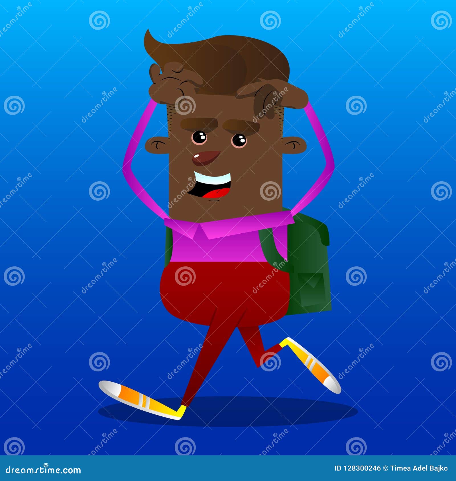 Schoolboy Scratching His Head With Two Hands. Royalty-Free Cartoon ...