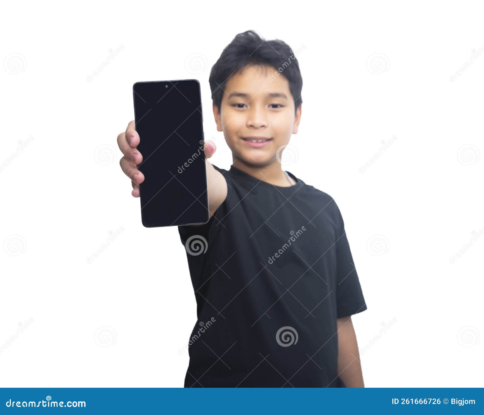 Schoolboy Shows a Mobile Phone Screen. E-learning. Modern Education ...