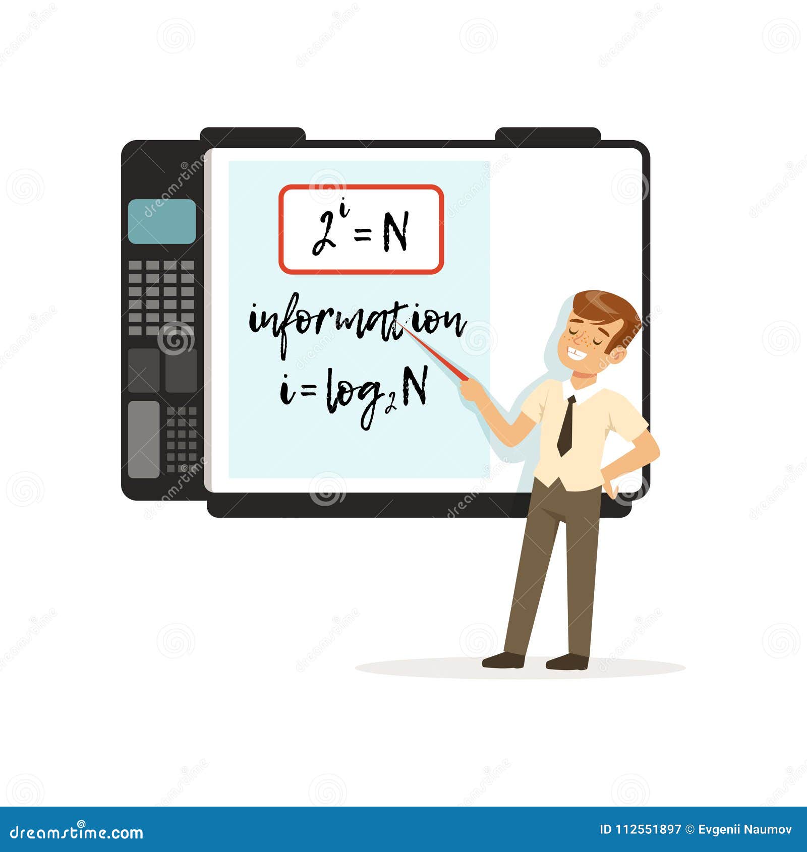 Schoolboy At The Interactive Whiteboard Cartoon Vector | CartoonDealer ...