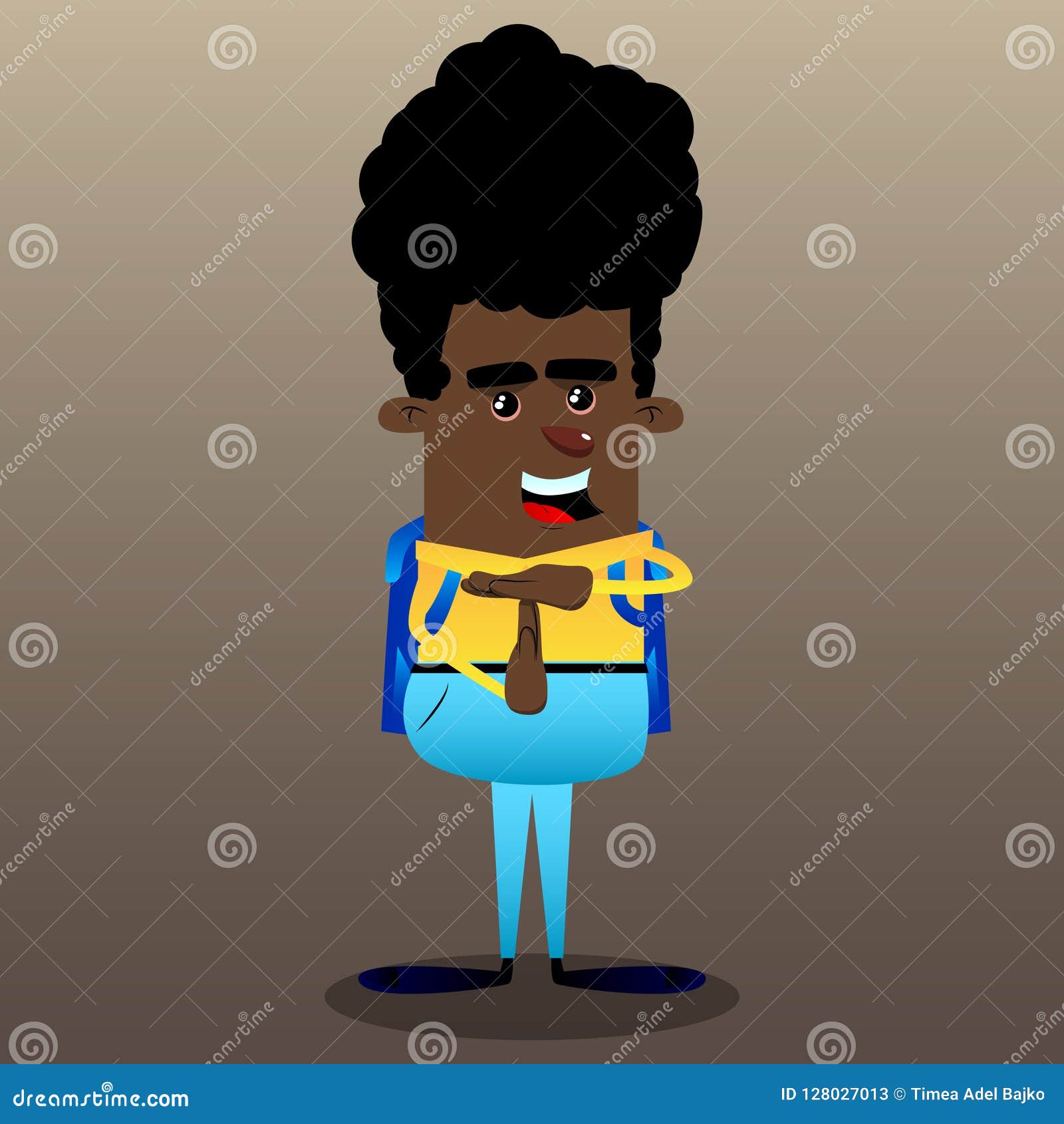 Schoolboy with Time Out Hand Gesture. Stock Illustration - Illustration ...