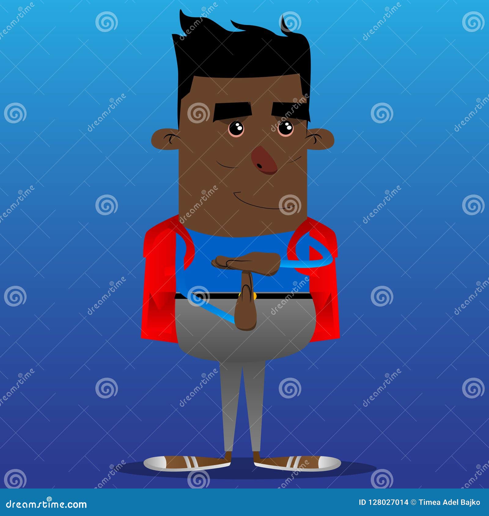 Schoolboy with Time Out Hand Gesture. Stock Illustration - Illustration ...