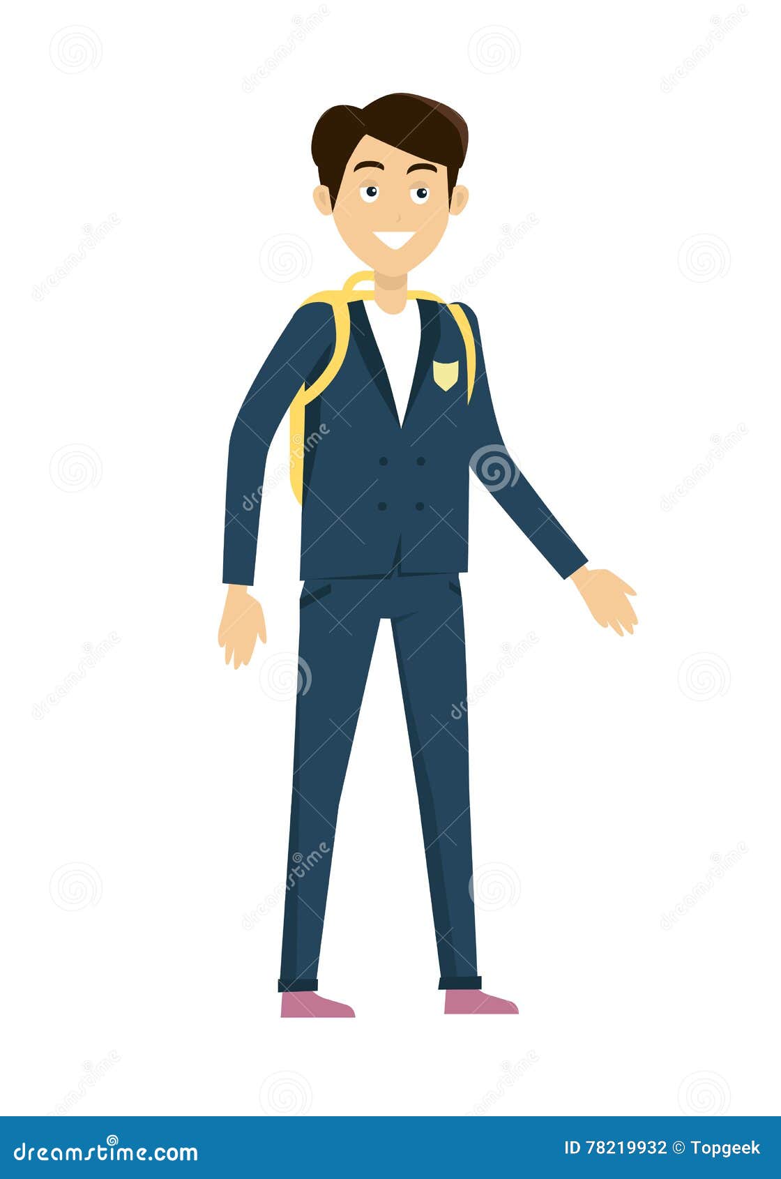 Schoolboy Vector Illustration in Flat Design. Stock Vector ...