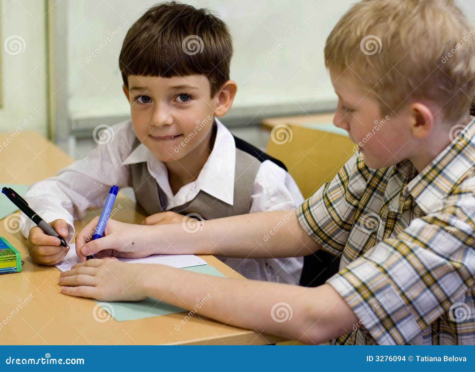 Schoolboys playing stock photo. Image of classroom, lesson - 3276094