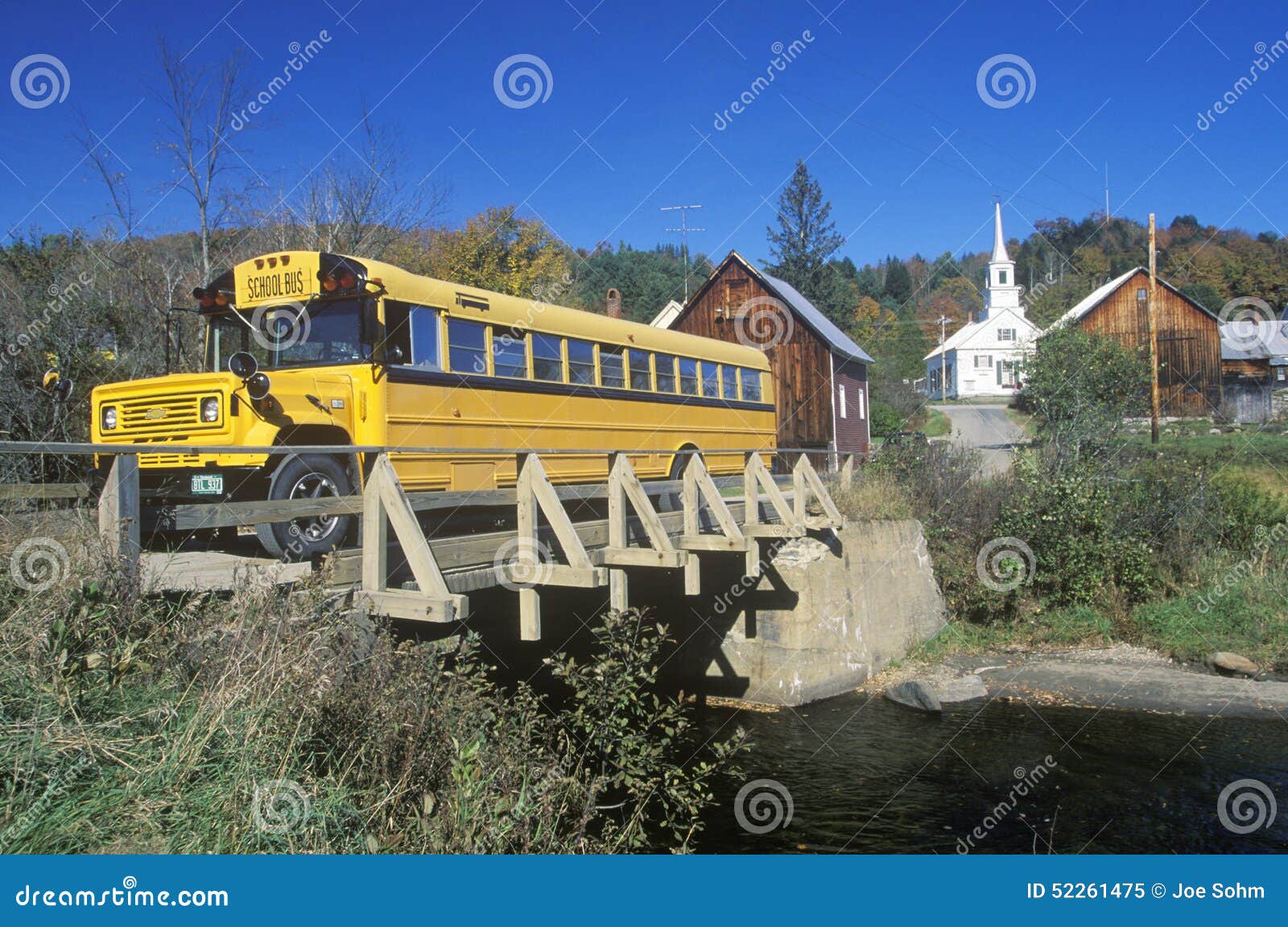 A Schoolbus Crossing the Waits River Bridge, VT Editorial Image - Image ...