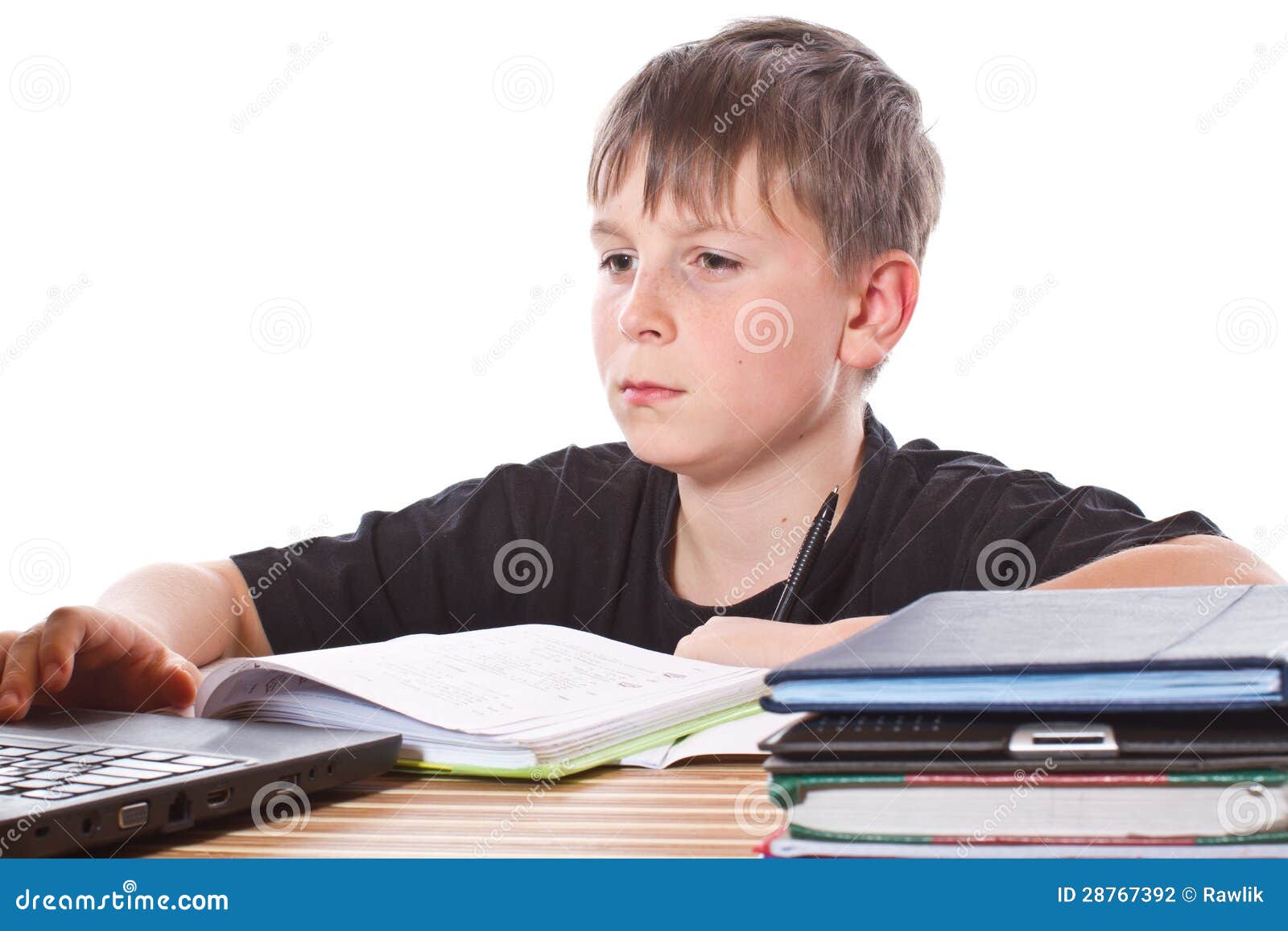 Schoolchild learns lessons stock photo. Image of learn - 28767392