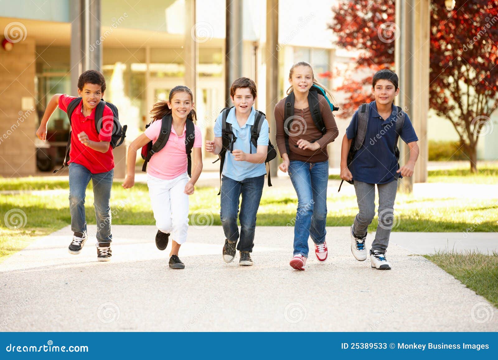 Schoolchildren At Home Time Stock Photos - Image: 25389533