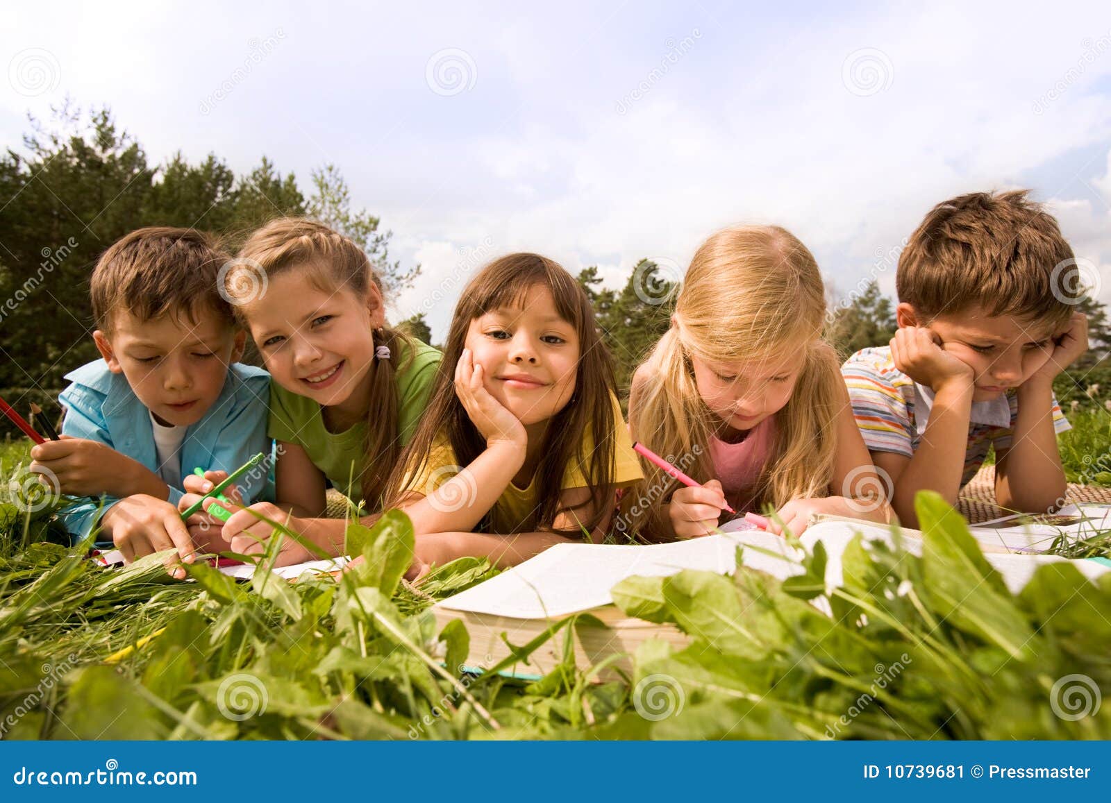 Schoolchildren outside stock image. Image of natural - 10739681