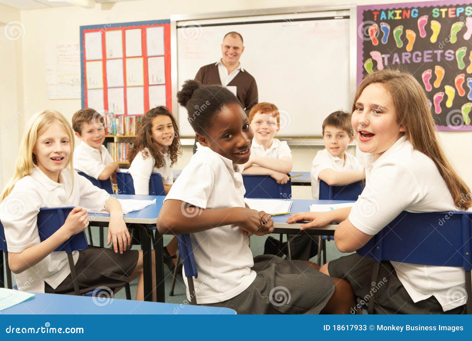 Schoolchildren Studying in Classroom Stock Image - Image of people ...