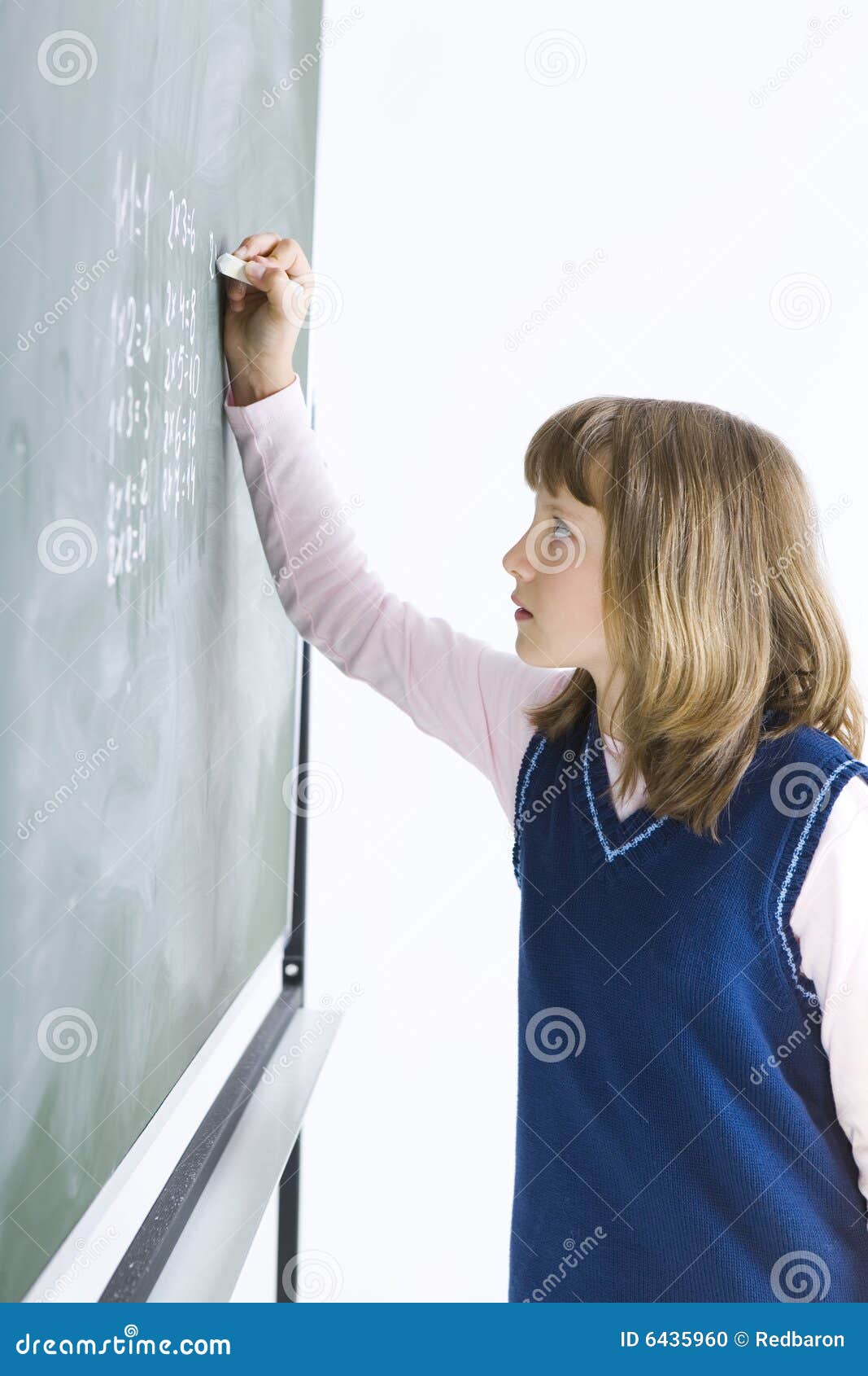 Schoolgirl at the Chalkboard Stock Photo - Image of indoor, child: 6435960