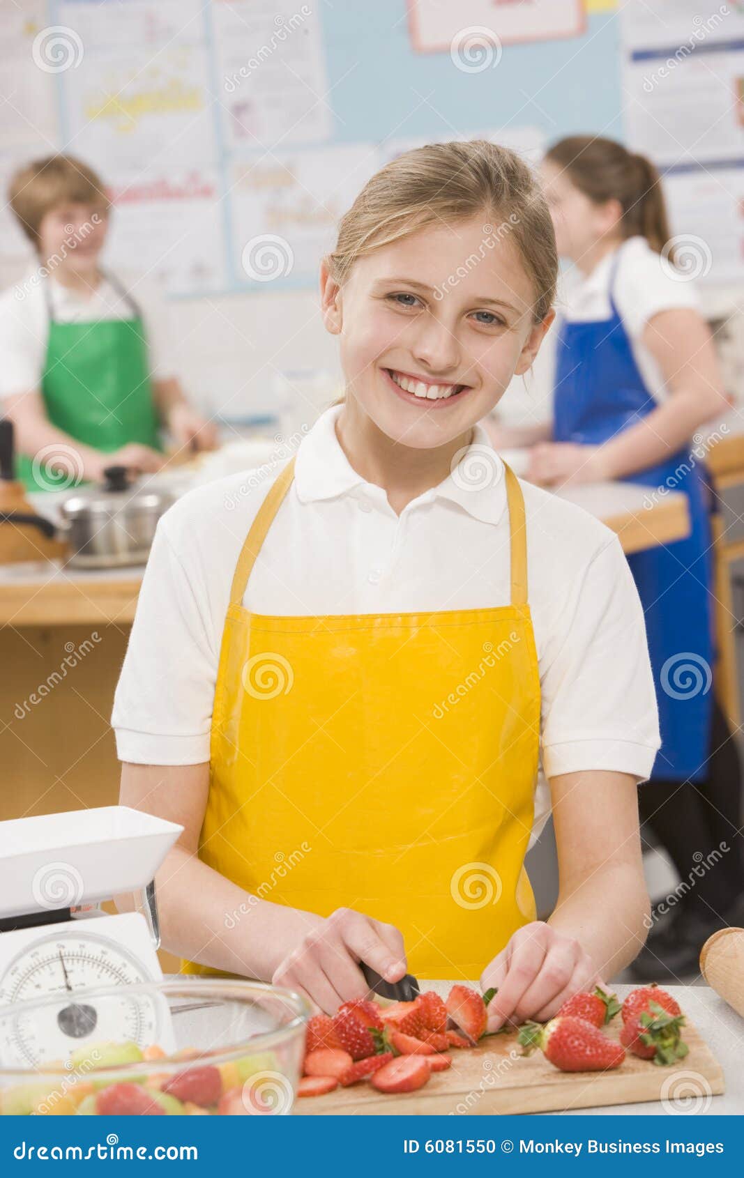 Schoolgirl in a Cooking Class Stock Photo - Image of classroom ...