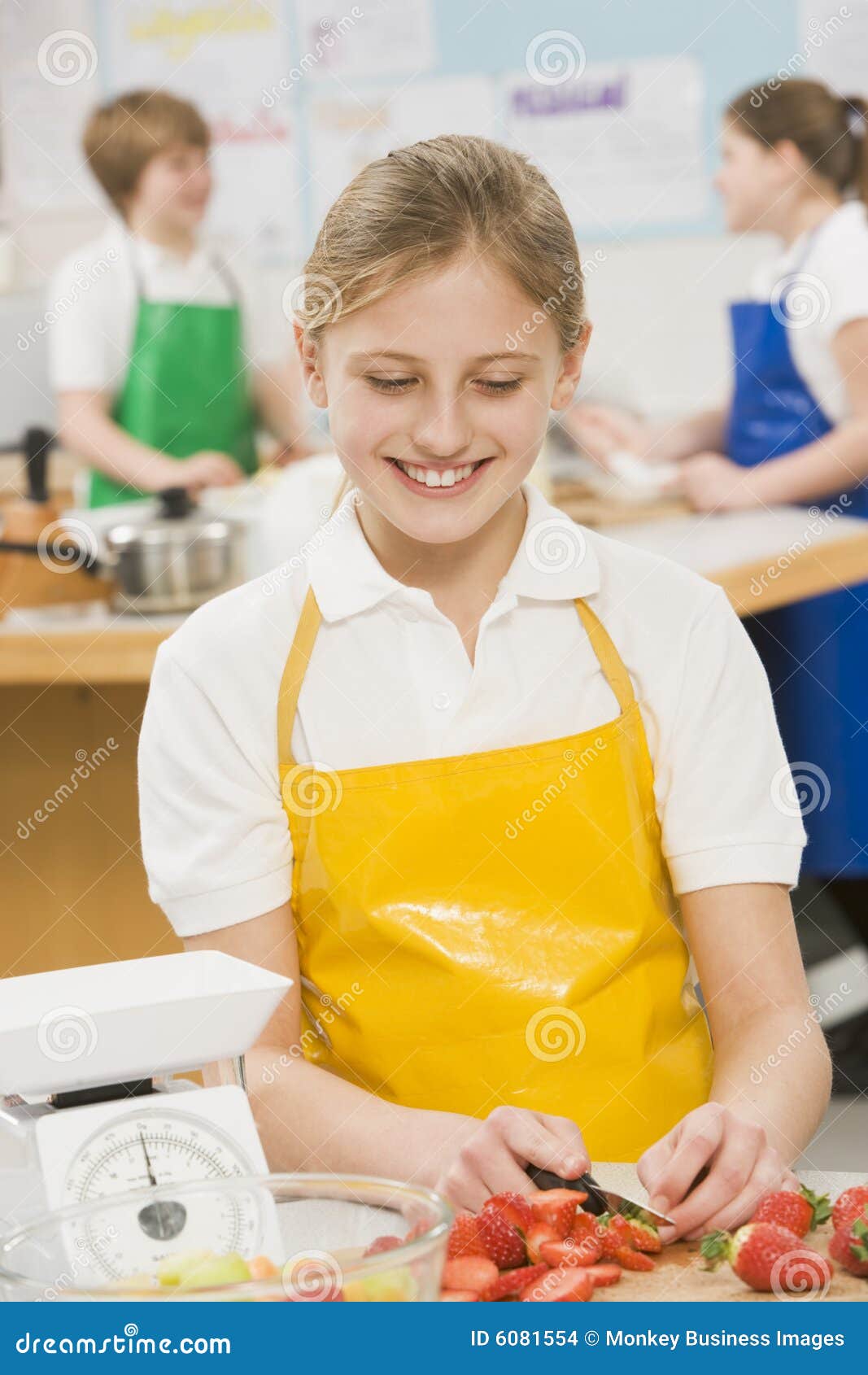Schoolgirl in a Cooking Class Stock Photo - Image of smiling, science ...