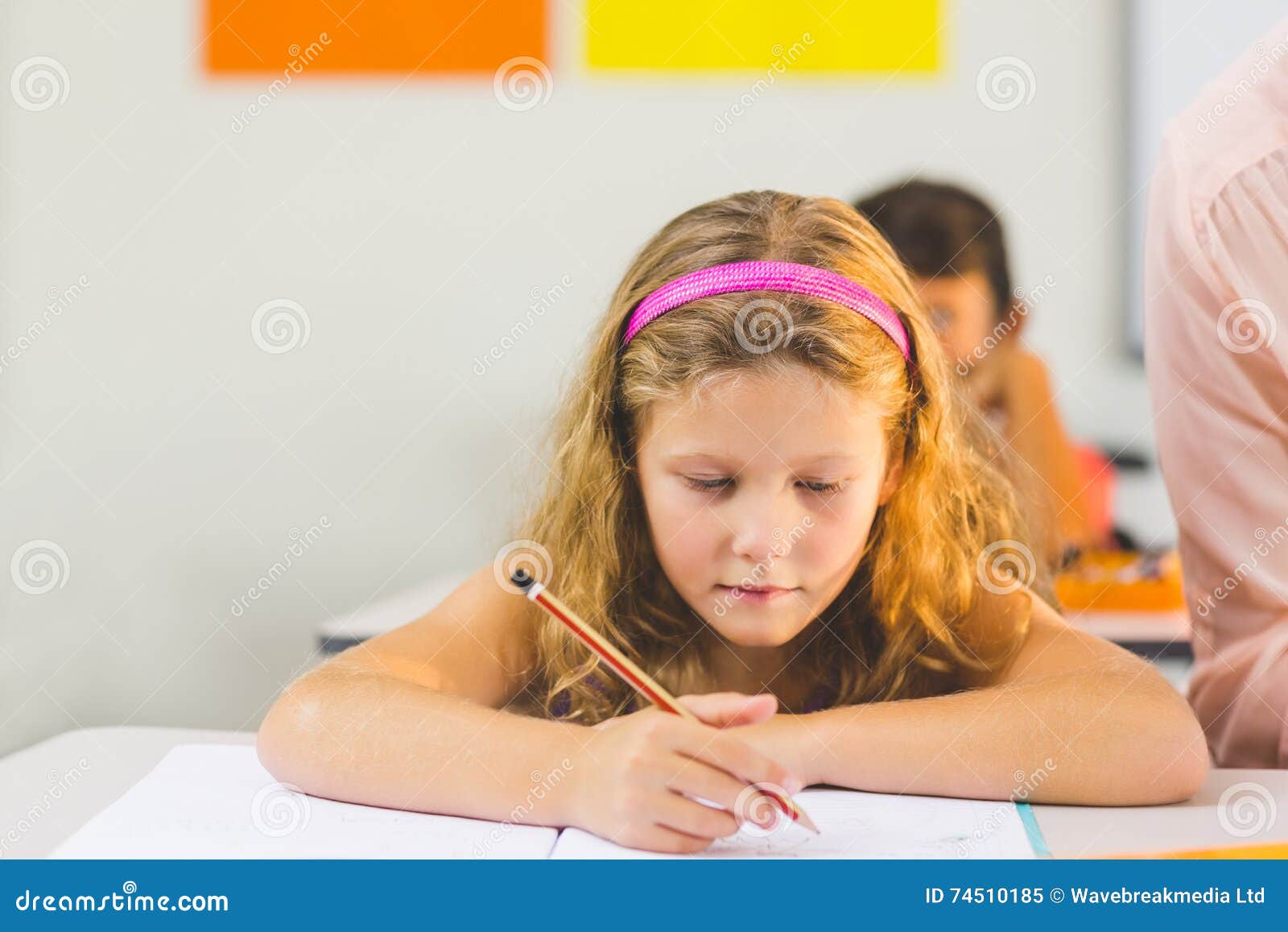 Schoolgirl Doing Her Homework Stock Image - Image of lifestyle, learn ...