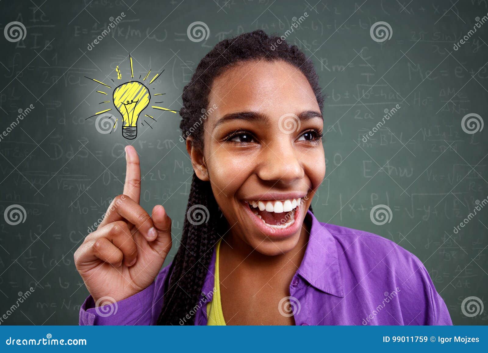 Schoolgirl Genius in Mathematics Have a Solution Stock Image - Image of ...