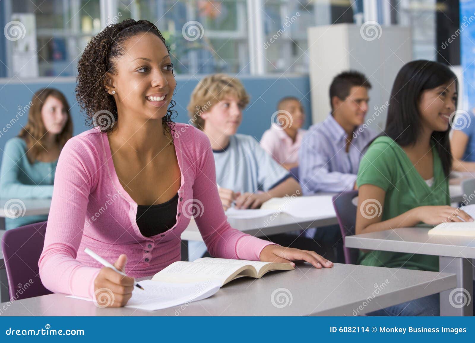Schoolgirl in High School Class Stock Photo - Image of class, boys: 6082114