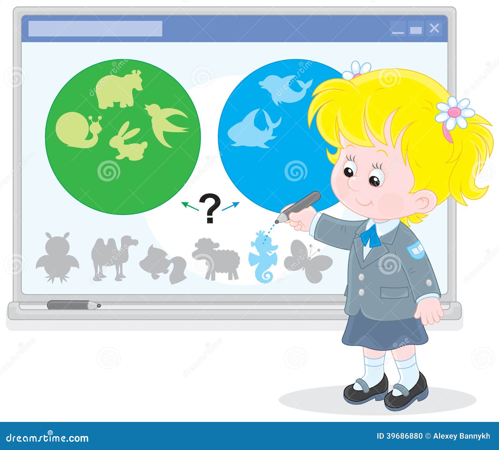 Interactive Whiteboard Isolated Cartoon Vector Illustrations ...