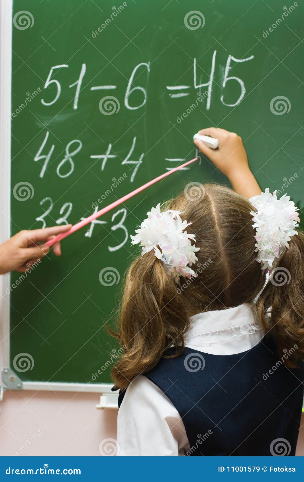 The Schoolgirl at a Mathematics Lesson Stock Image - Image of caucasian ...