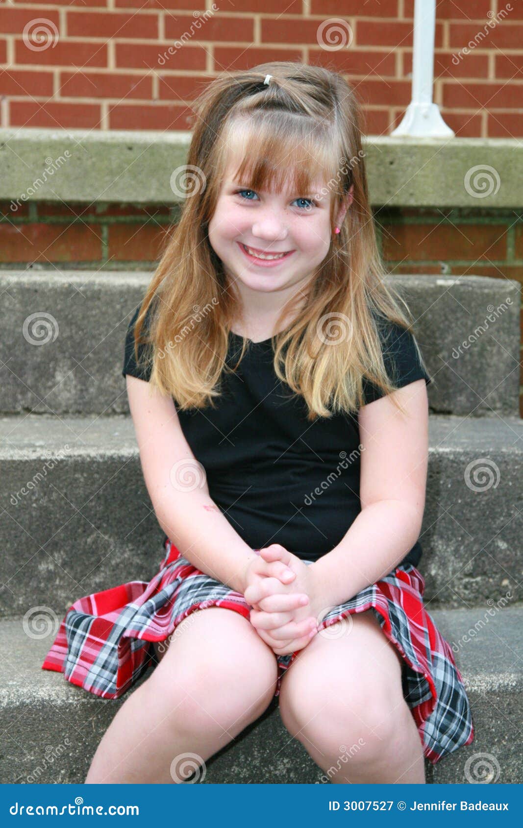 Schoolgirl Portrait stock image. Image of child, plaid - 3007527
