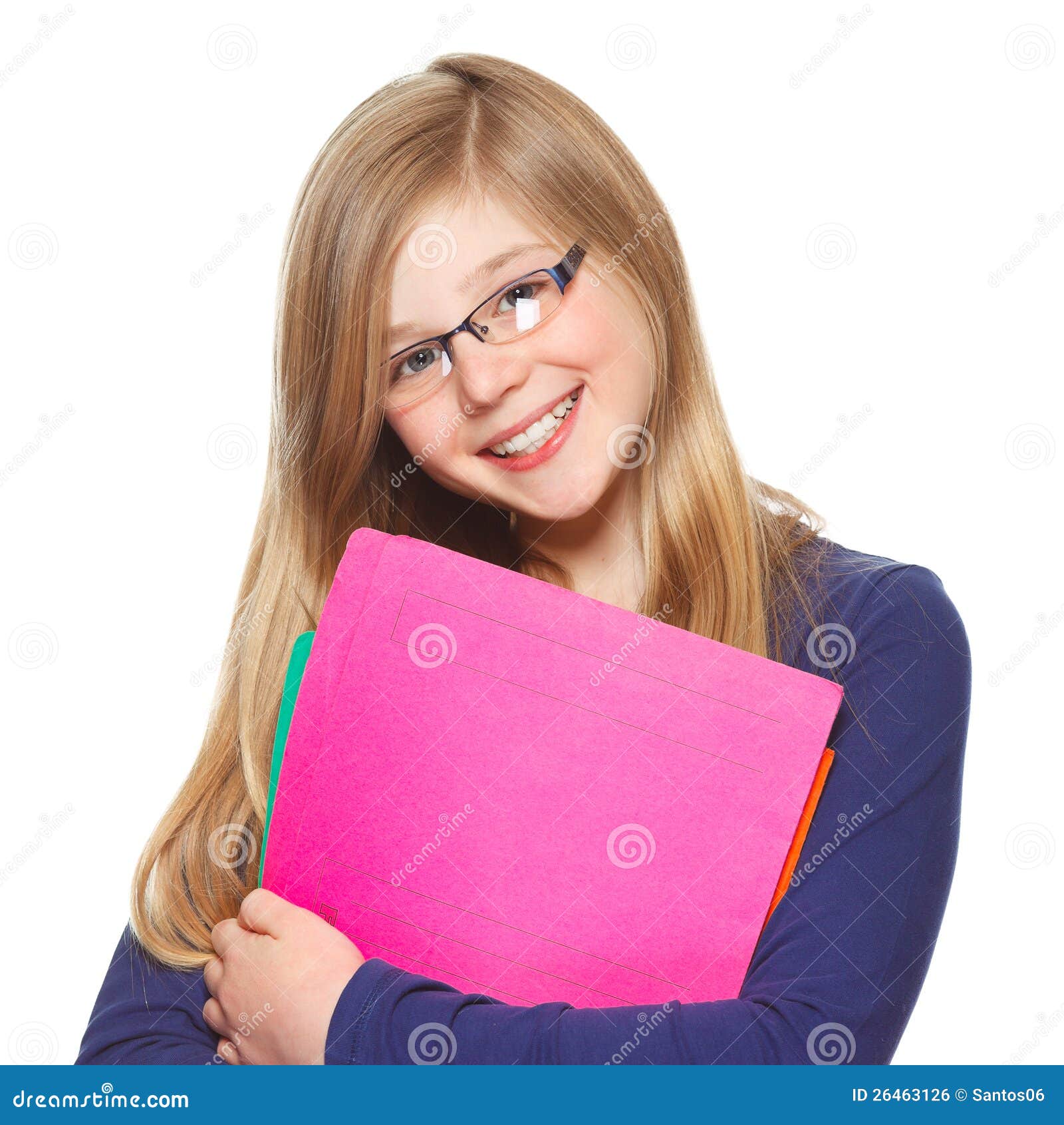 Schoolgirl smiling stock photo. Image of children, hair - 26463126