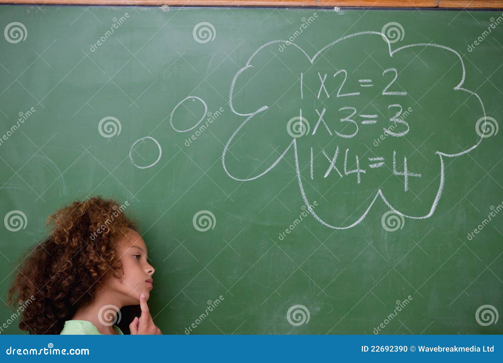 Schoolgirl Thinking about Algebra Stock Photo - Image of casual ...