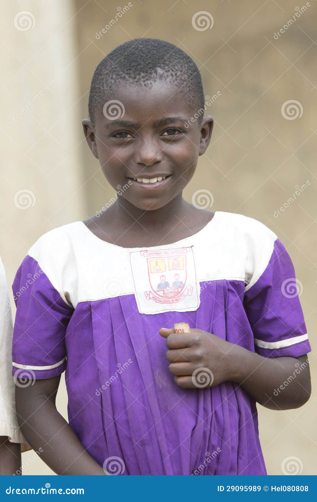 Happy Schoolgirl in Uganda with School Uniform Editorial Stock Image ...