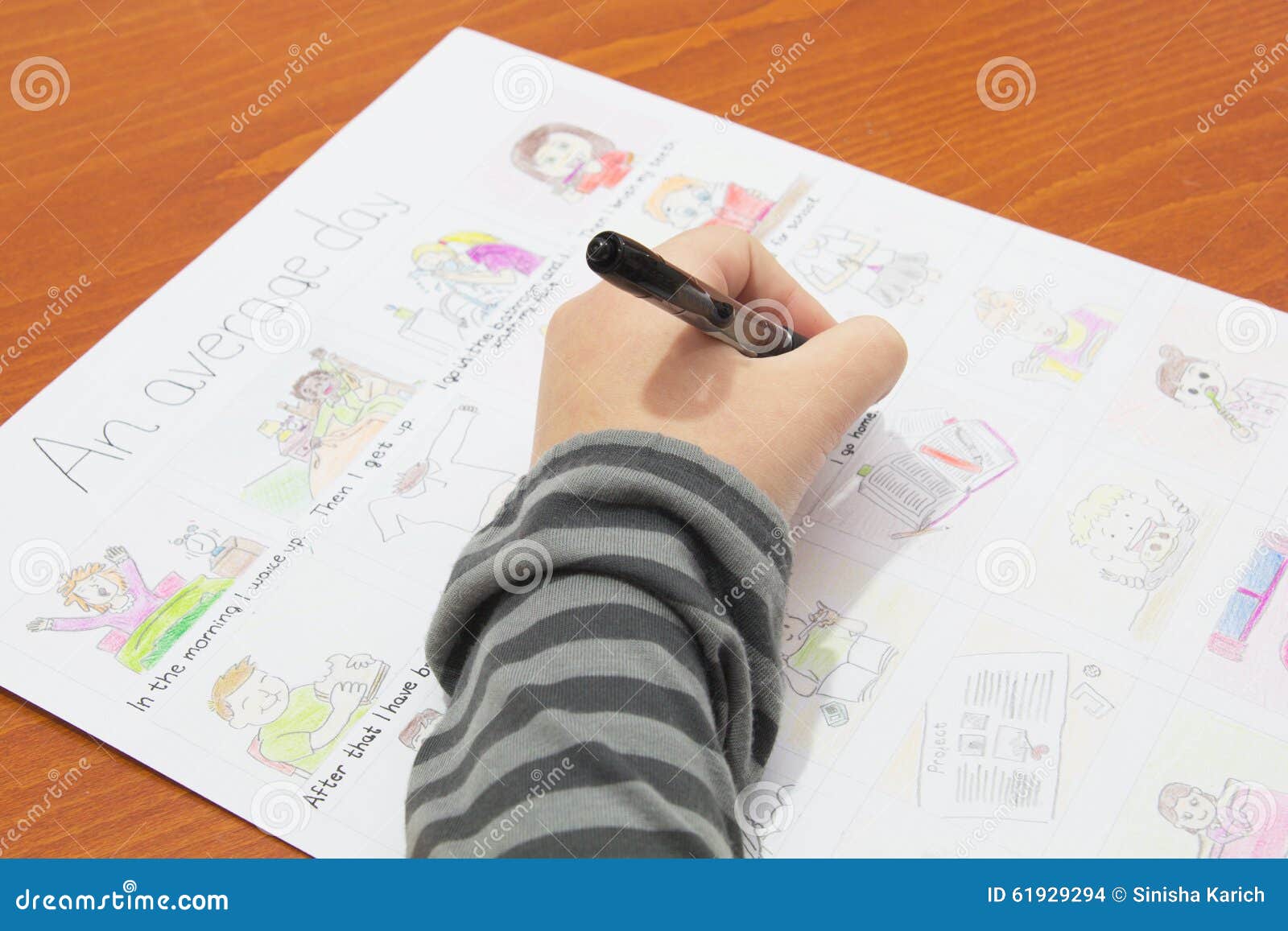 Schoolgirl Writing Homework Stock Photo - Image of pencil, homework ...