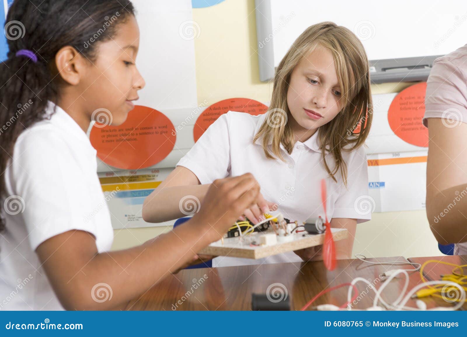 Schoolgirls in a Science Class Stock Image - Image of science ...