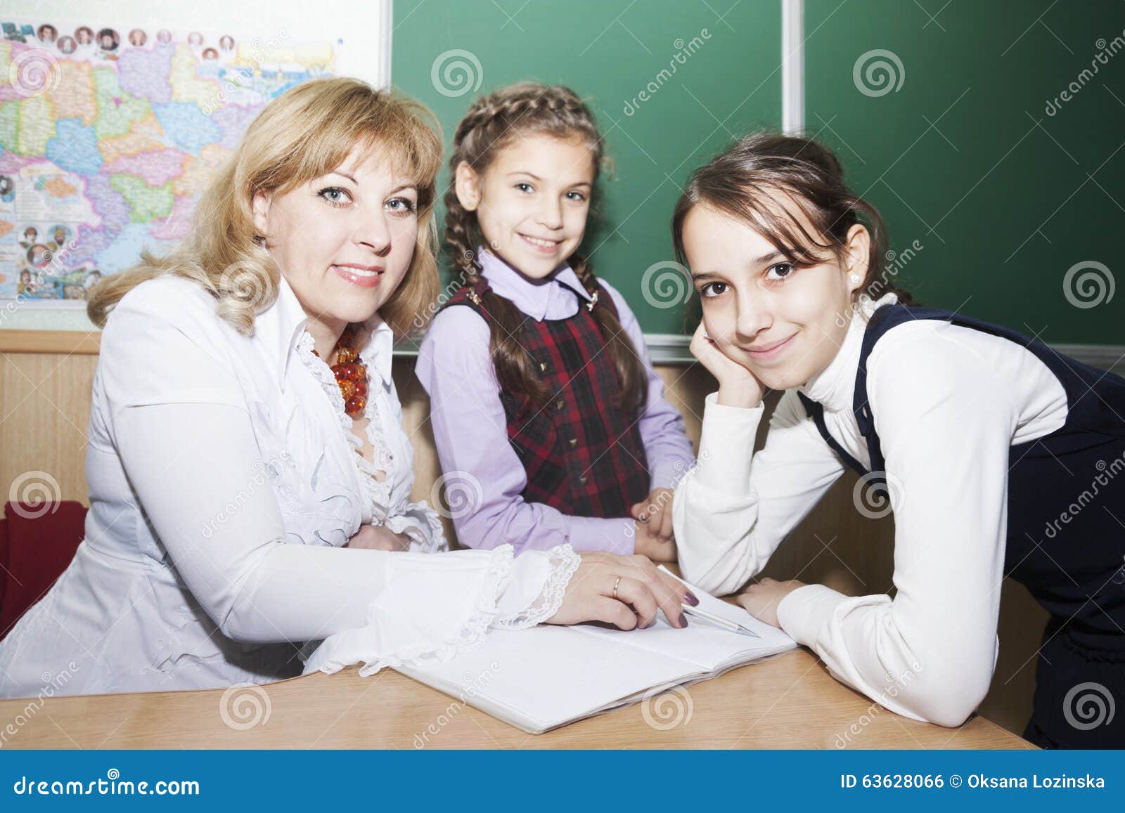 Schoolgirls And Teacher Royalty-Free Stock Image | CartoonDealer.com ...