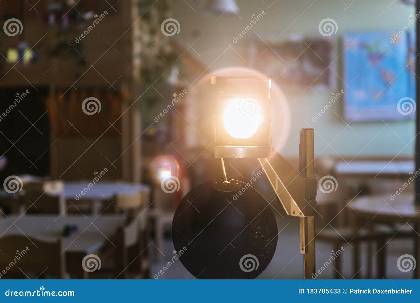 Schooling Concept: Retro Overhead Projector in Classroom, Educational ...