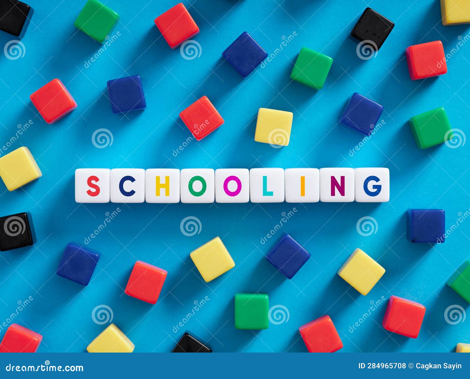 Schooling, Education, Teaching and Learning Concept. Colorful Cubes on ...