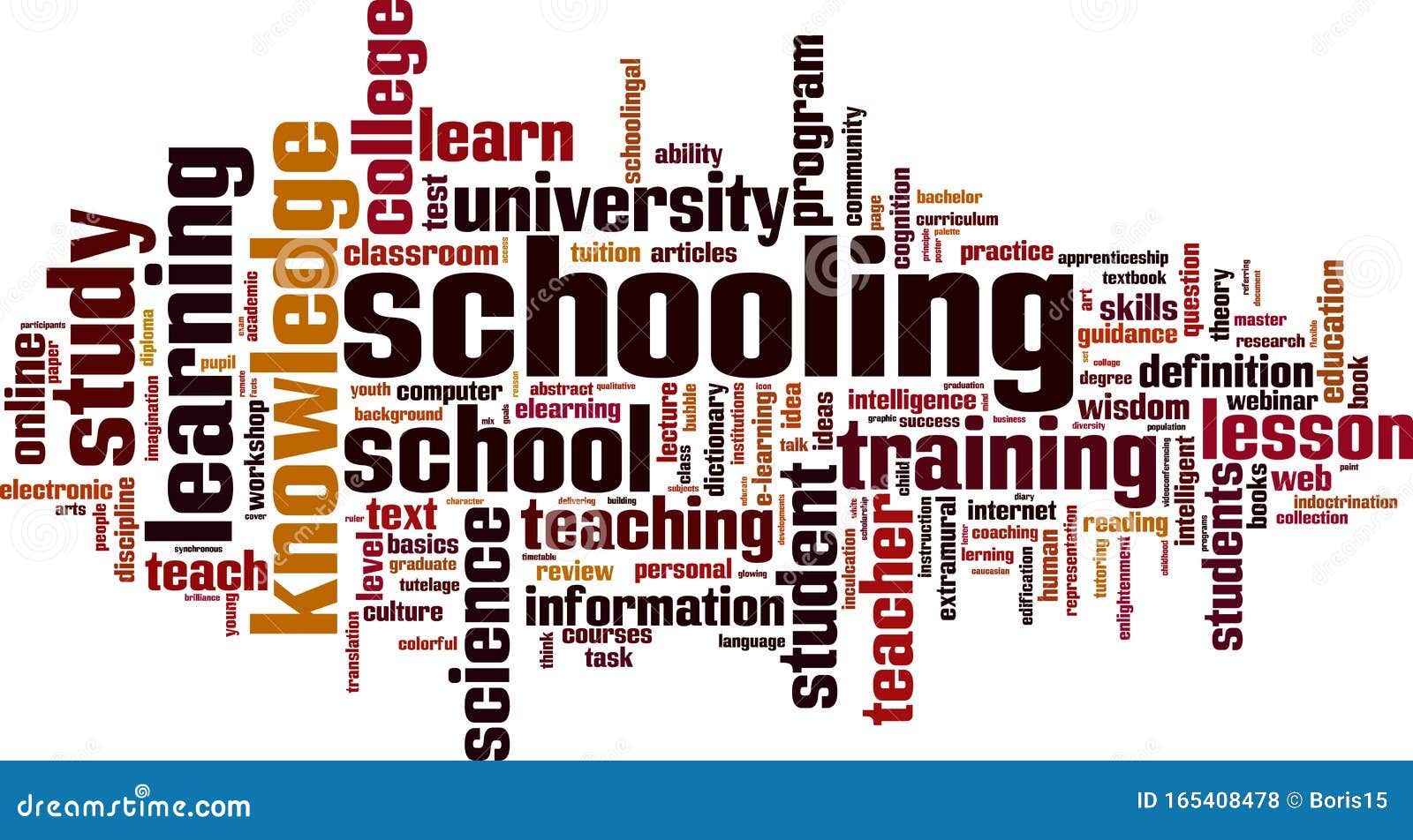 Schooling word cloud stock vector. Illustration of strategy - 165408478