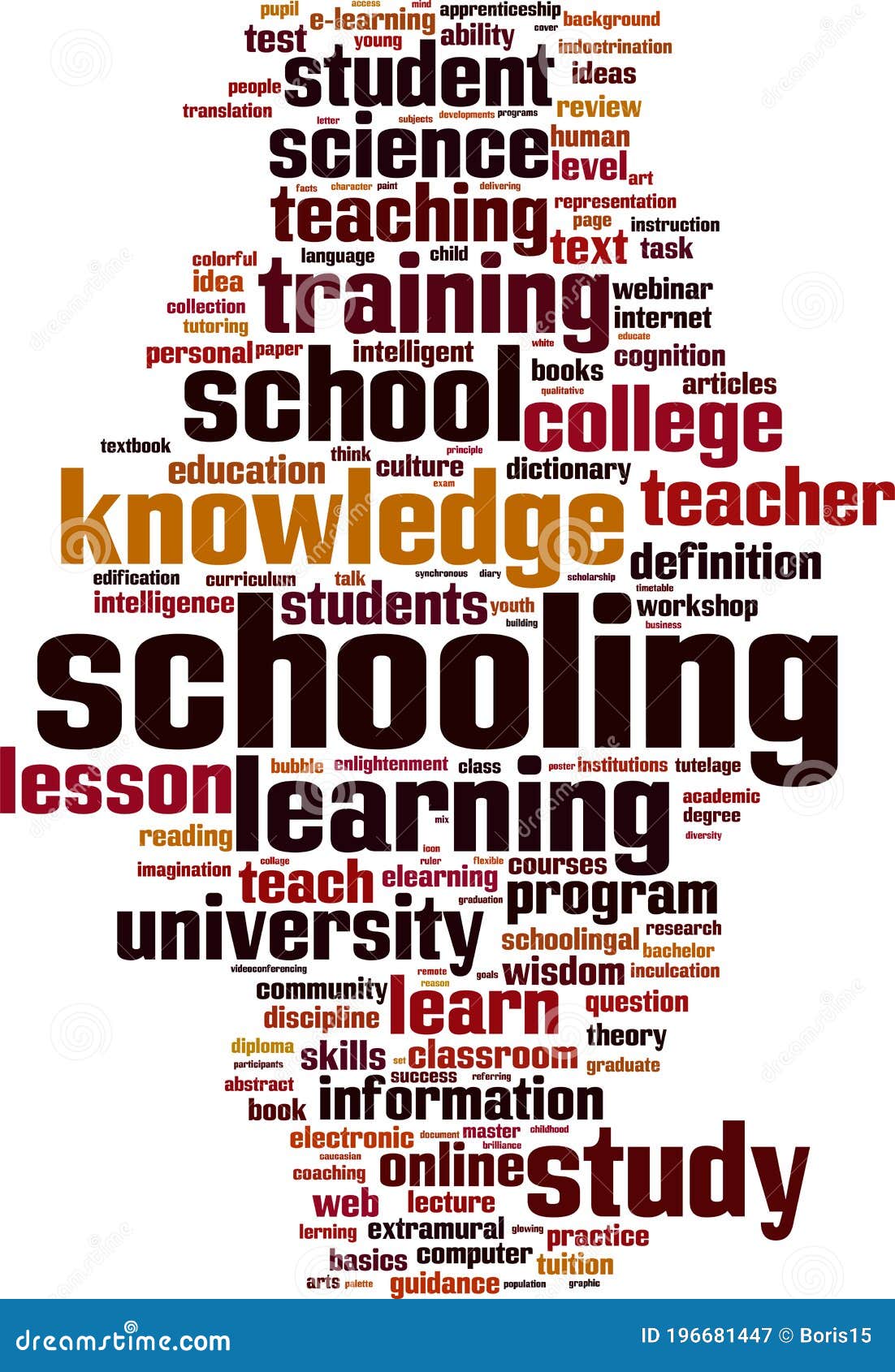 Schooling word cloud stock vector. Illustration of parenting - 196681447