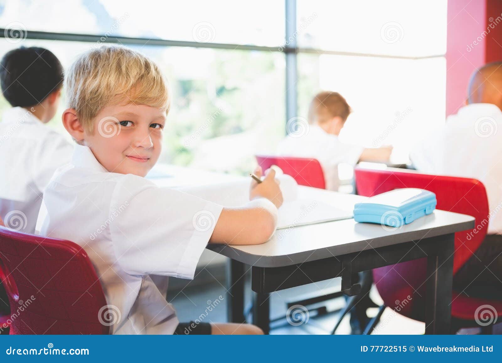 Schoolkids Doing Homework in Classroom Stock Image - Image of caucasian ...