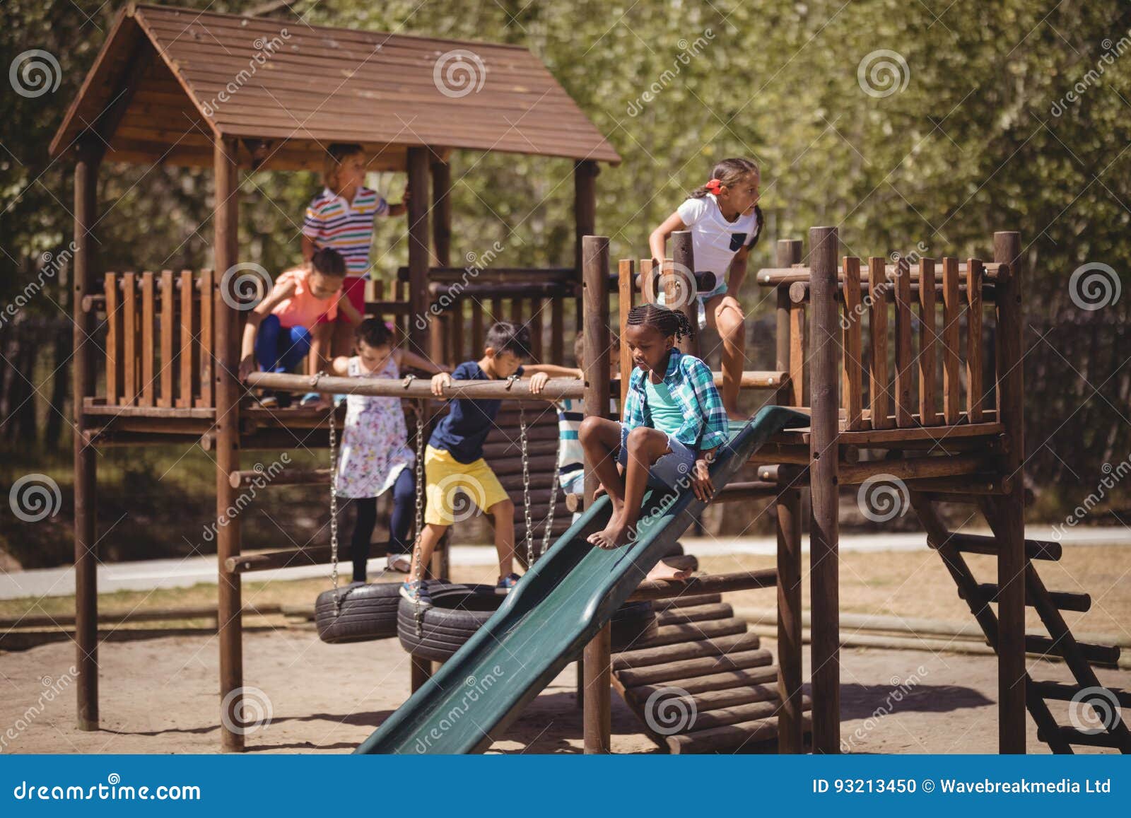Schoolkids Playing in Playground Stock Photo - Image of lifestyle ...