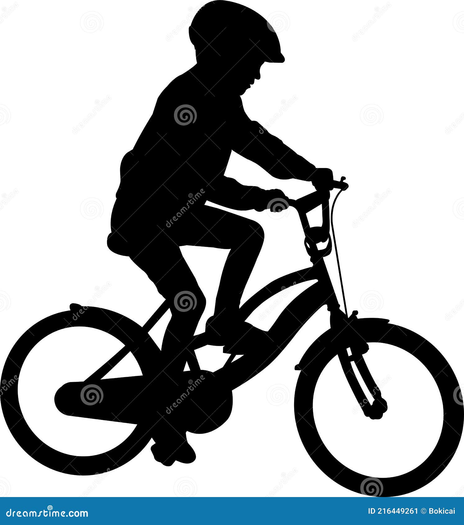 Schoolkind Fietser Silhouette Vector Illustratie - Illustration of ...