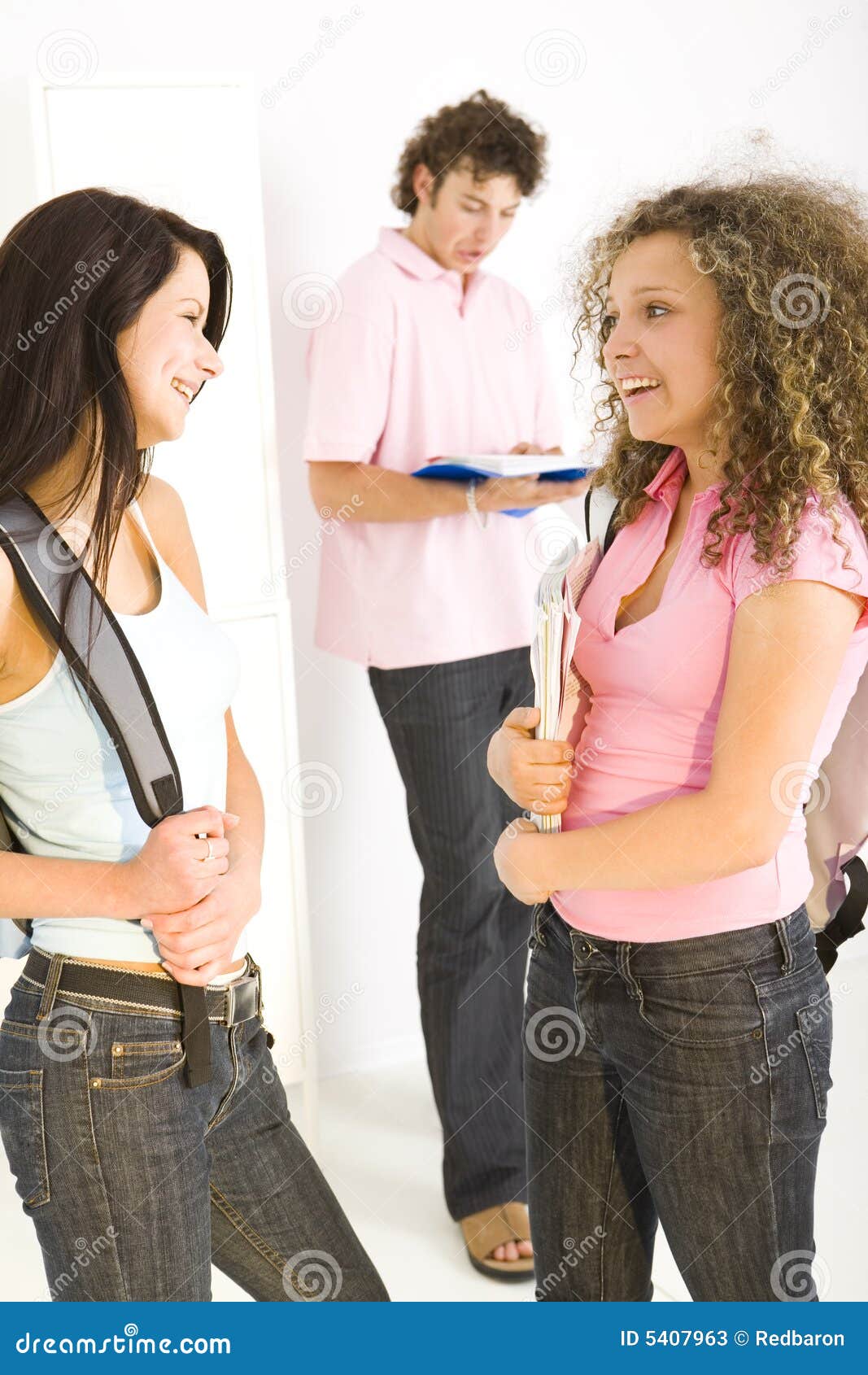 Schoolmates stock image. Image of camera, adult, leaning - 5407963