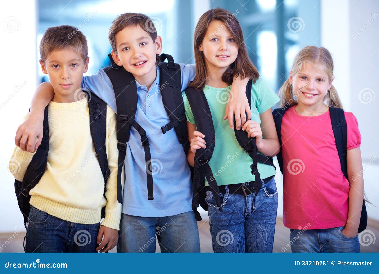 Schoolmates stock image. Image of childhood, little, line - 33210281