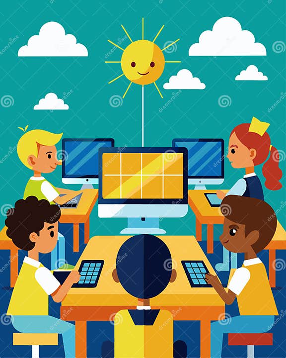 In the Schools Computer Lab Students Learn about Coding and Programming ...