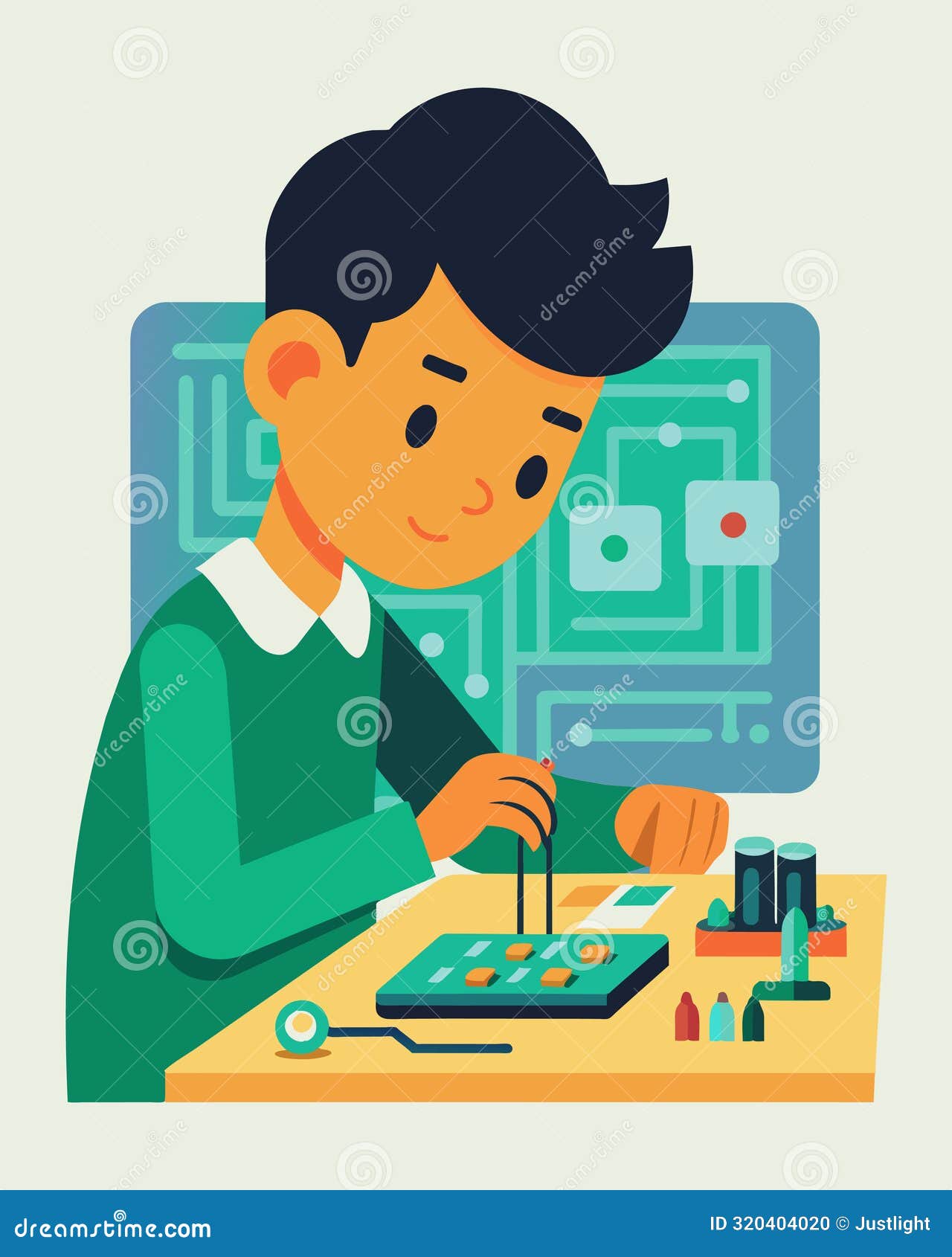 In The Schools Makerspace A Student Tinkers With A Circuit Board Using ...