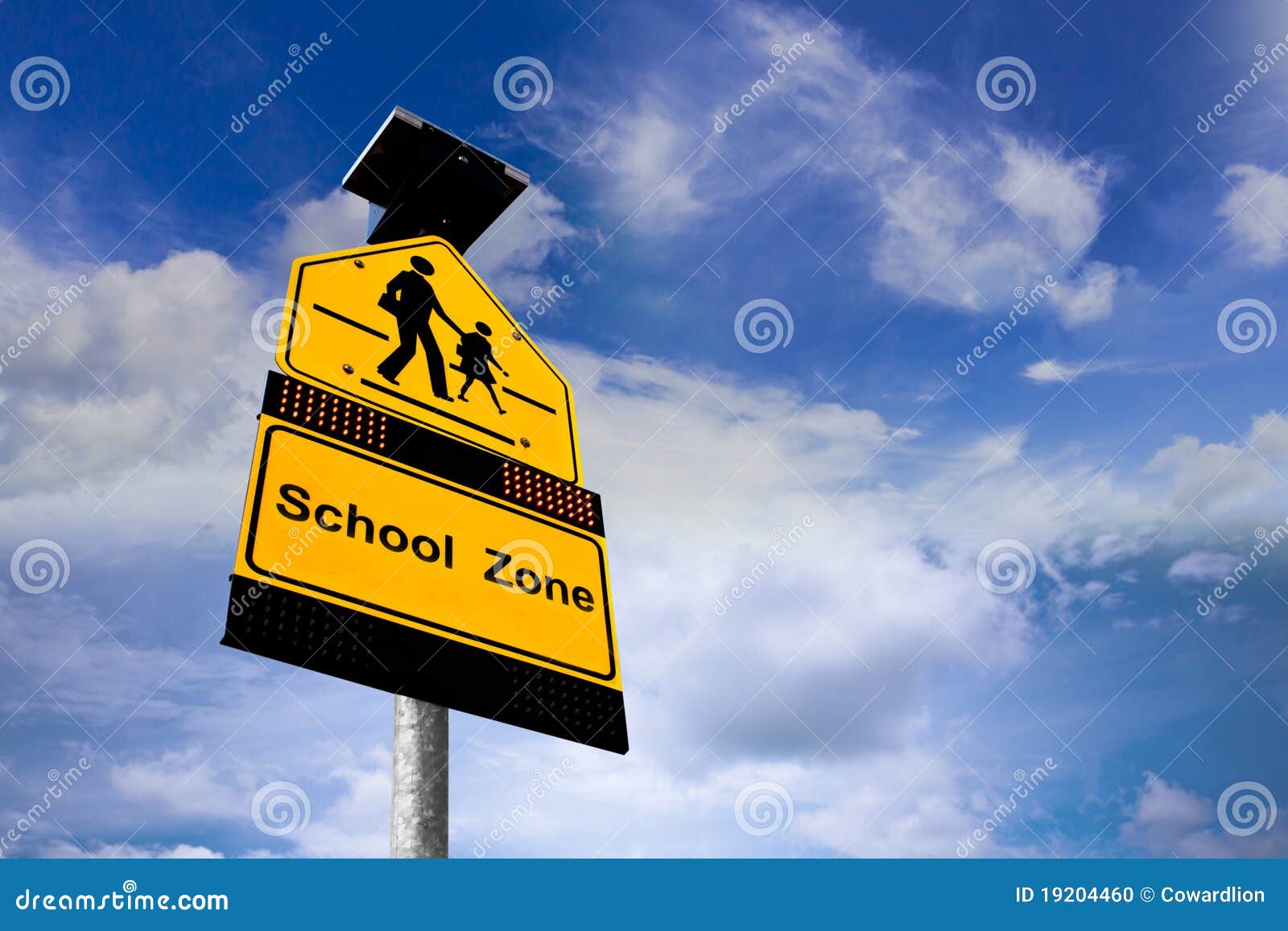 Schools Sign on Blue Sky Background Stock Photo - Image of knowledge ...