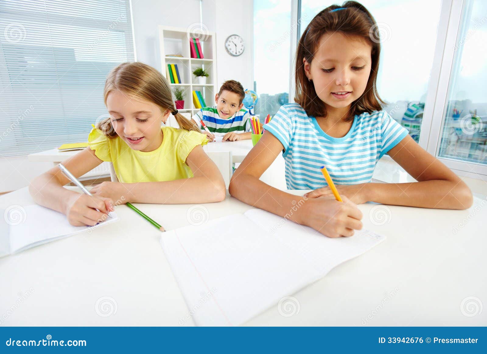 Schoolwork stock photo. Image of elementary, friends - 33942676