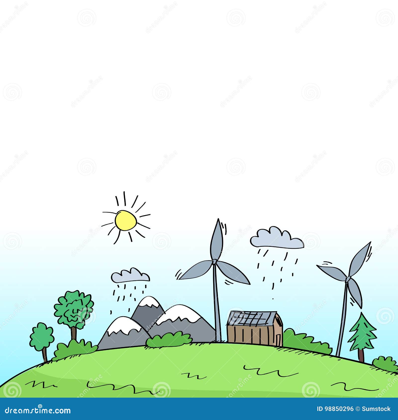 Schoon Milieu Met Duurzame Energieconcept Vector Illustratie ...