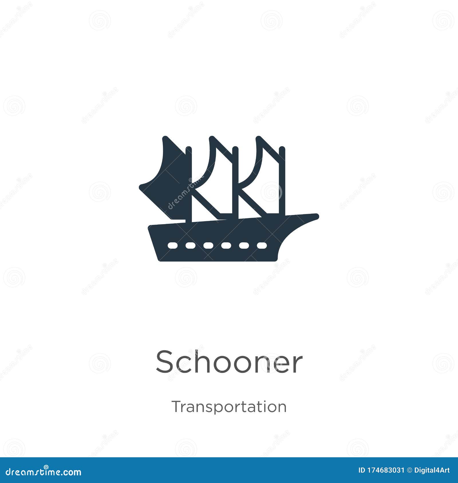 Schooner Icon. Trendy Schooner Logo Concept On White Background Vector ...