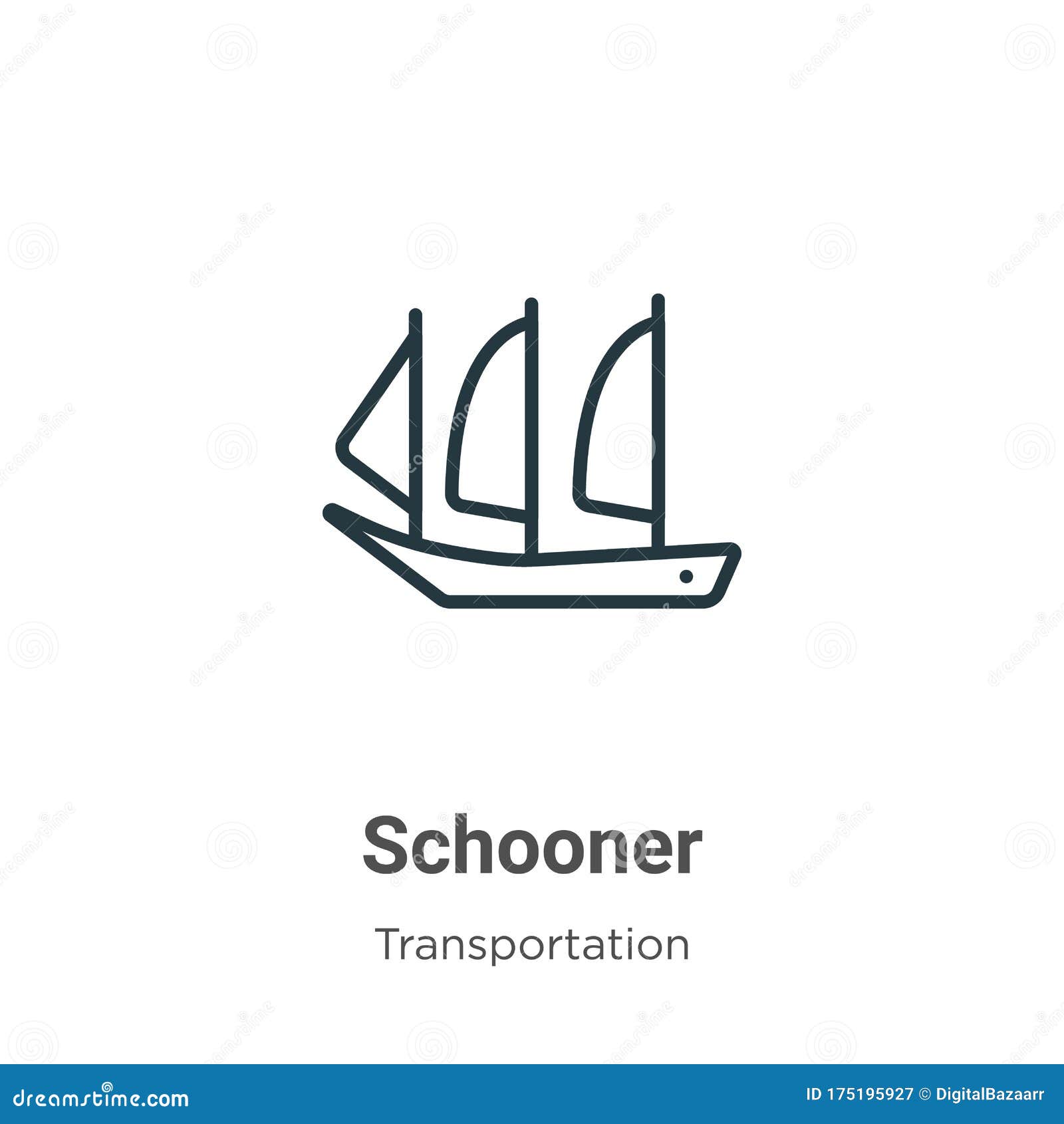 Schooner Linear Icon. Modern Outline Schooner Logo Concept On Wh ...