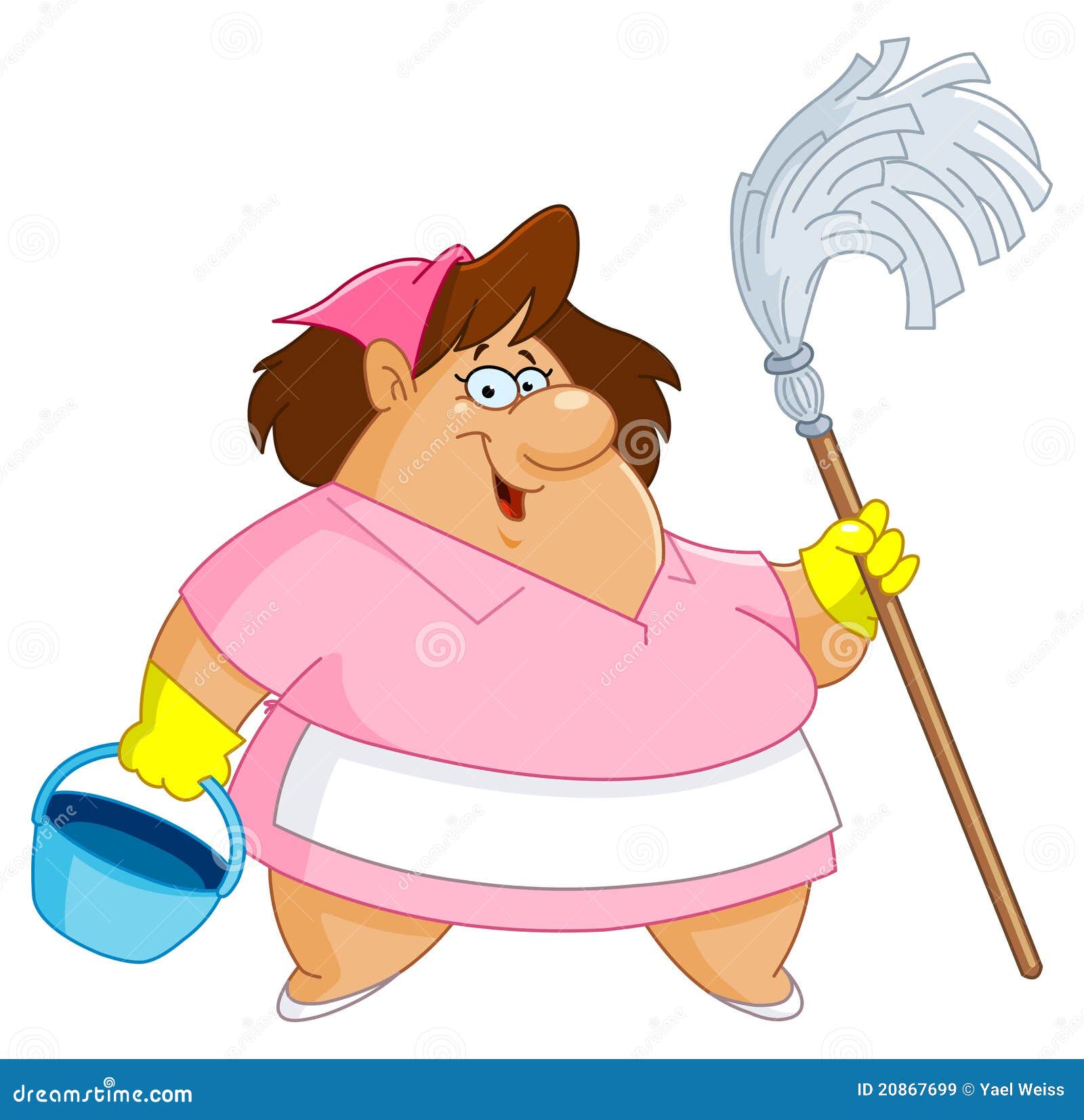 Schoonmaakster vector illustratie. Illustration of vloer - 20867699