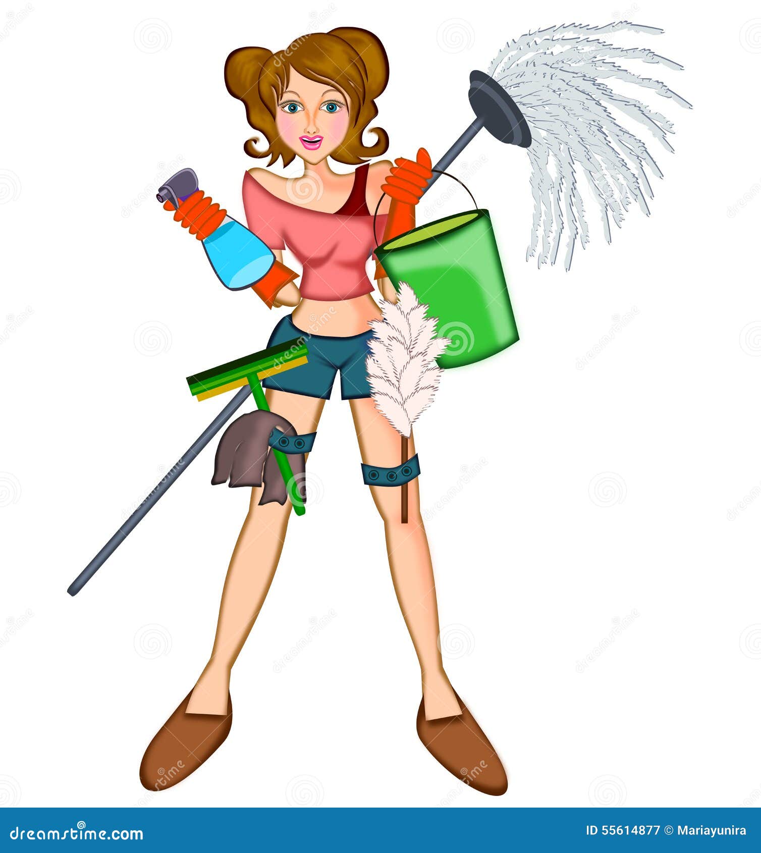 Schoonmaakster stock illustratie. Illustration of reiniging - 55614877