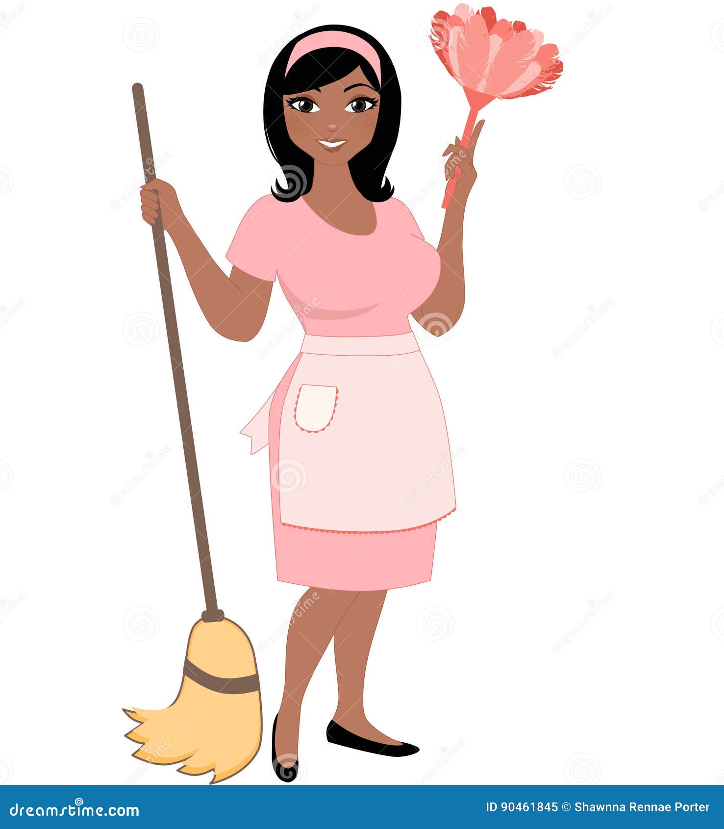 Schoonmaakster stock illustratie. Illustration of charmant - 90461845