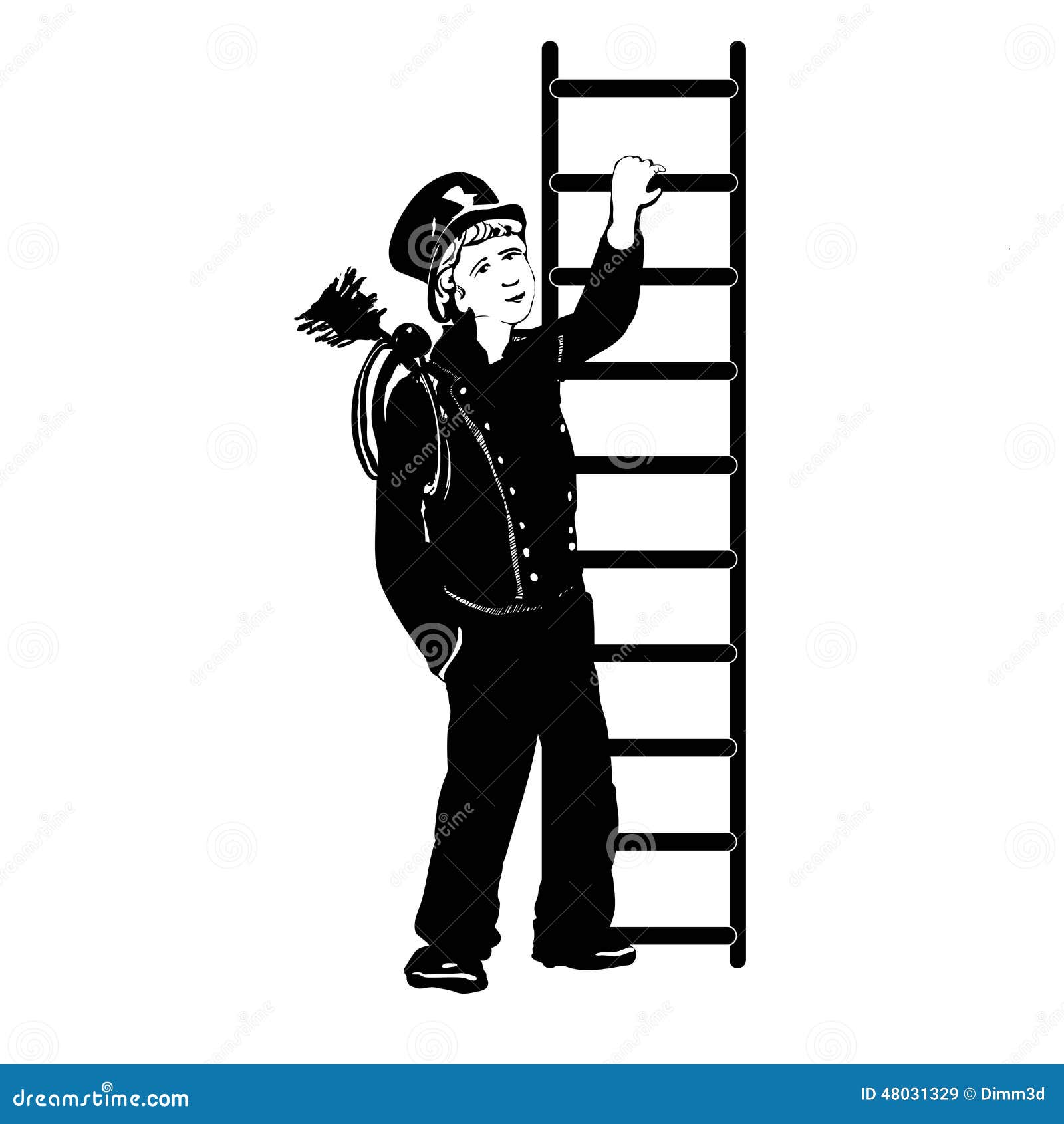 Schoorsteenveger vector illustratie. Illustration of veger - 48031329