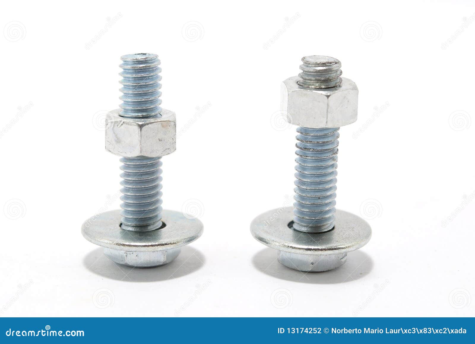 Schraube Mit Mutter Und Scheibe Stockfoto - Bild von mutter, maschine ...
