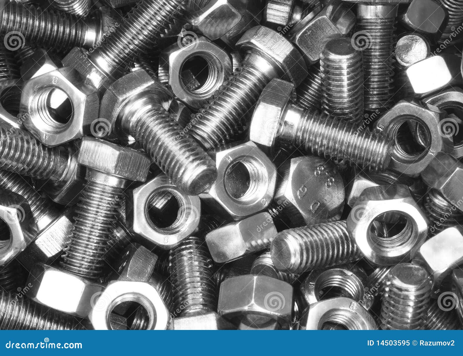 Schrauben und Muttern stockbild. Bild von verbindungselement - 14503595