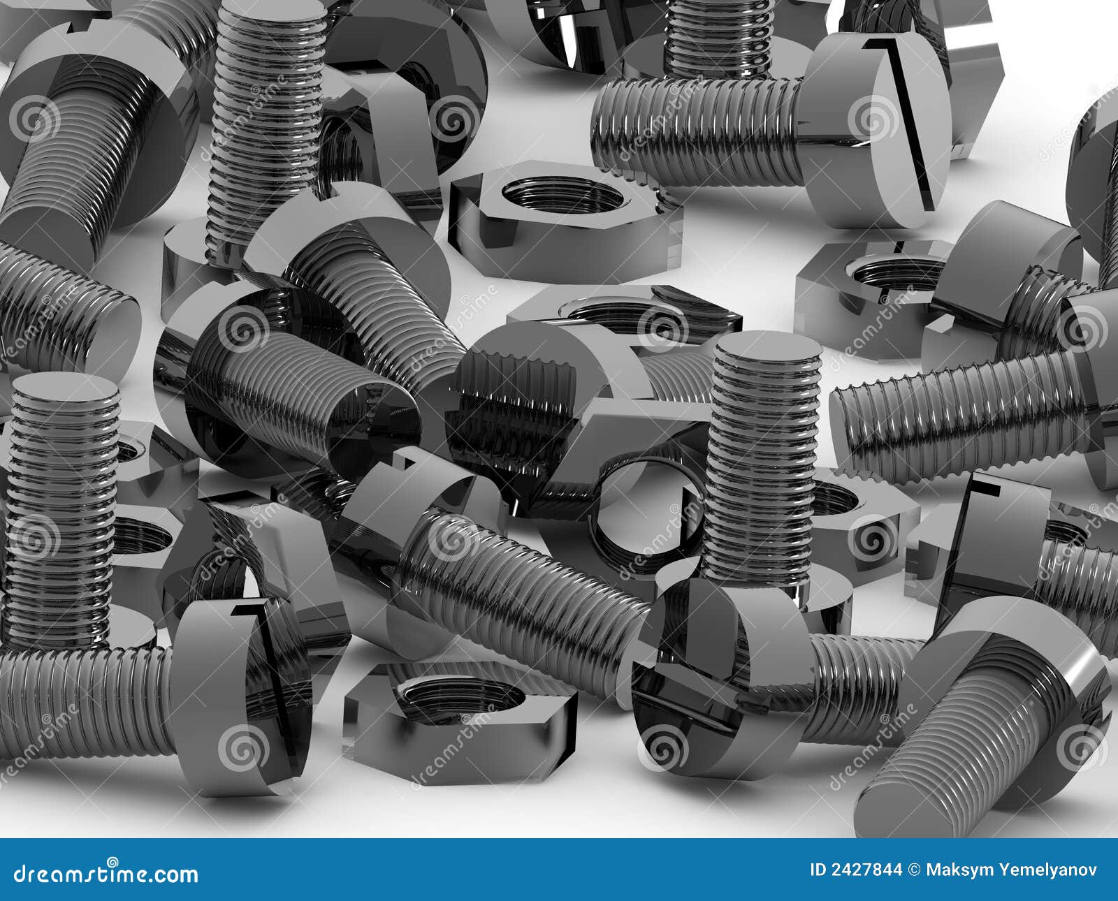 Schrauben und Muttern stock abbildung. Illustration von reflexion - 2427844